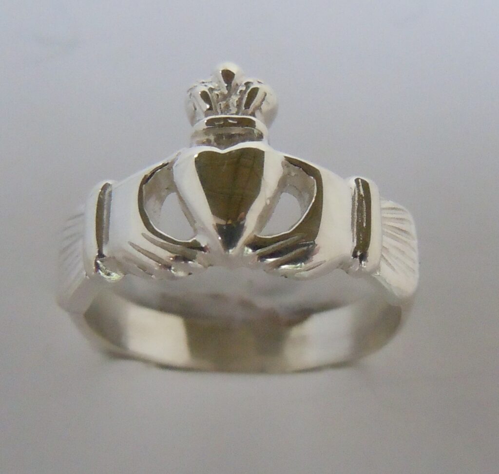 Mens High Crown Claddagh Ring - Outlaw Biker Jewelry