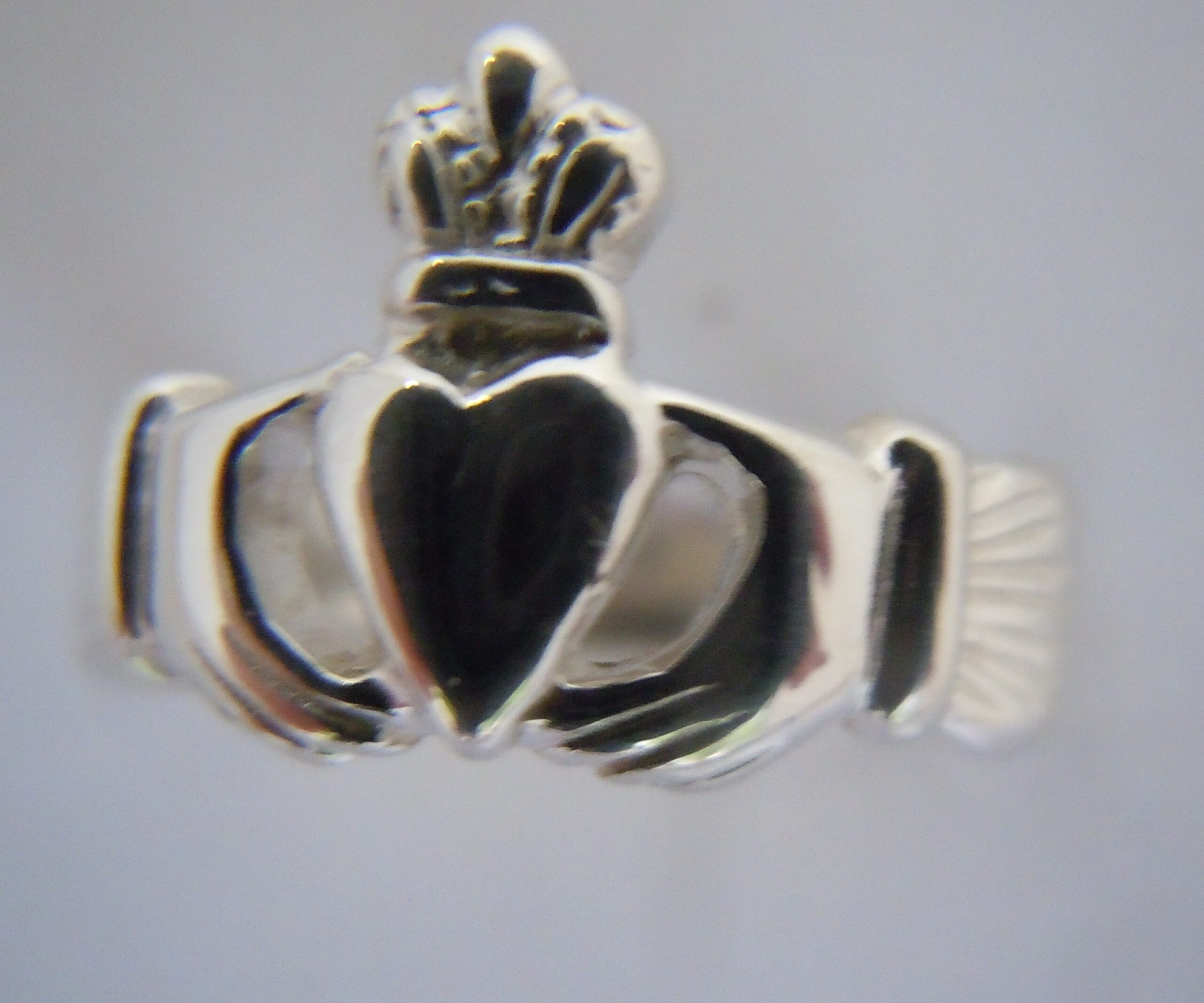 Mens High Crown Claddagh Ring - Outlaw Biker Jewelry